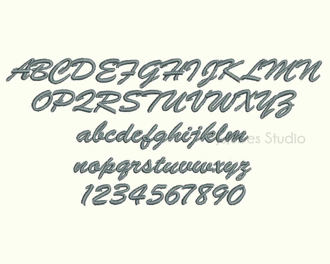 3 Sizes Script Embroidery Font, Embroidery Fonts BX, Embroidery Designs ...