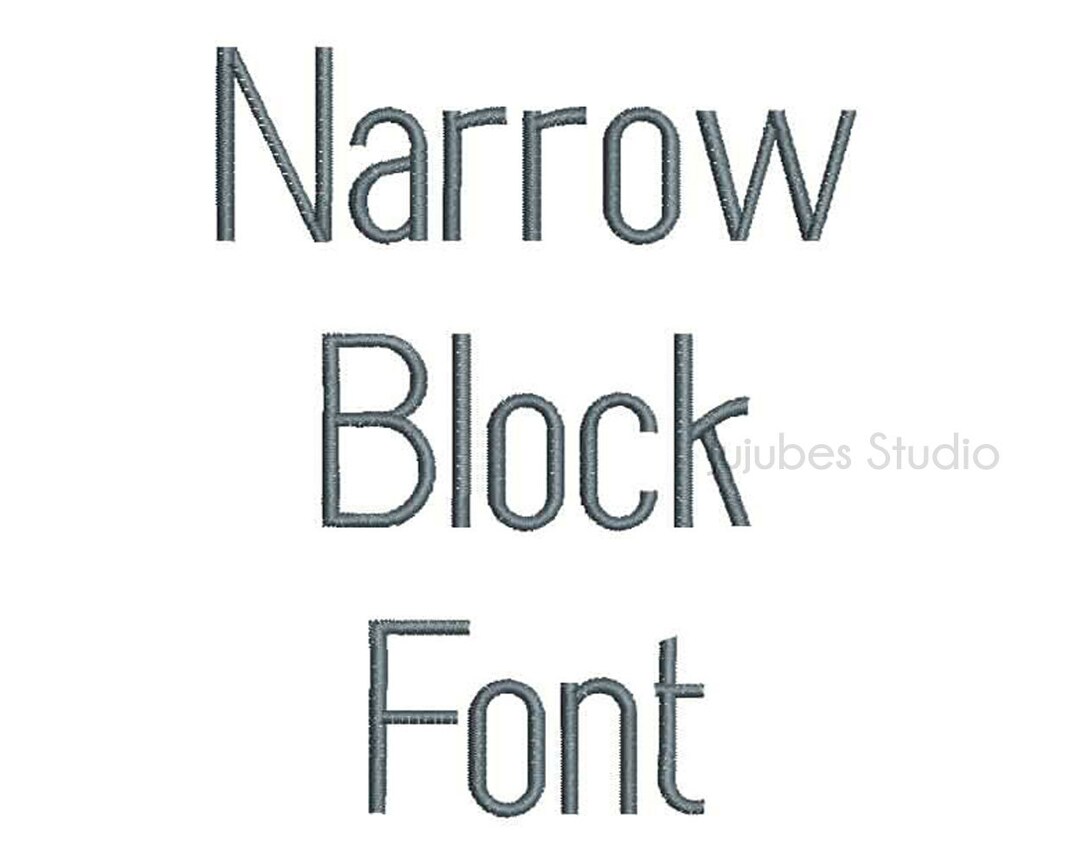 3 Sizes Narrow Embroidery Font, Embroidery Fonts BX, Embroidery Designs ...