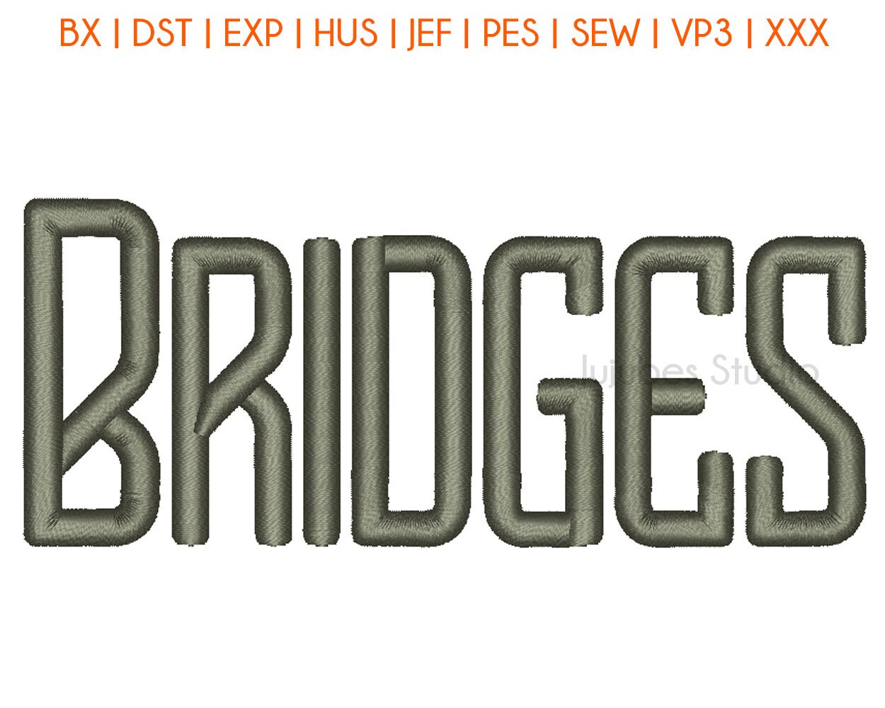 5 Sizes Bridges Embroidery Font Embroidery Fonts BX | Etsy