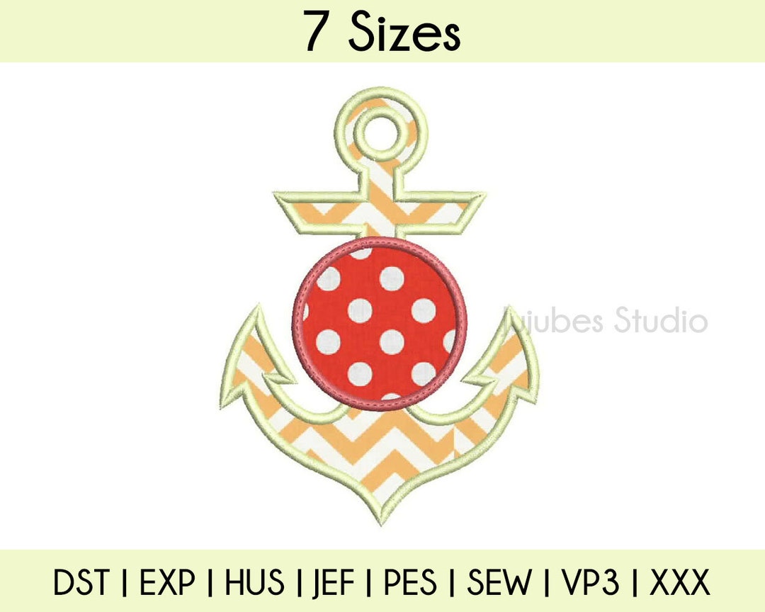 7 Sizes Anchor Monogram Applique Embroidery Designs, Anchor Applique ...