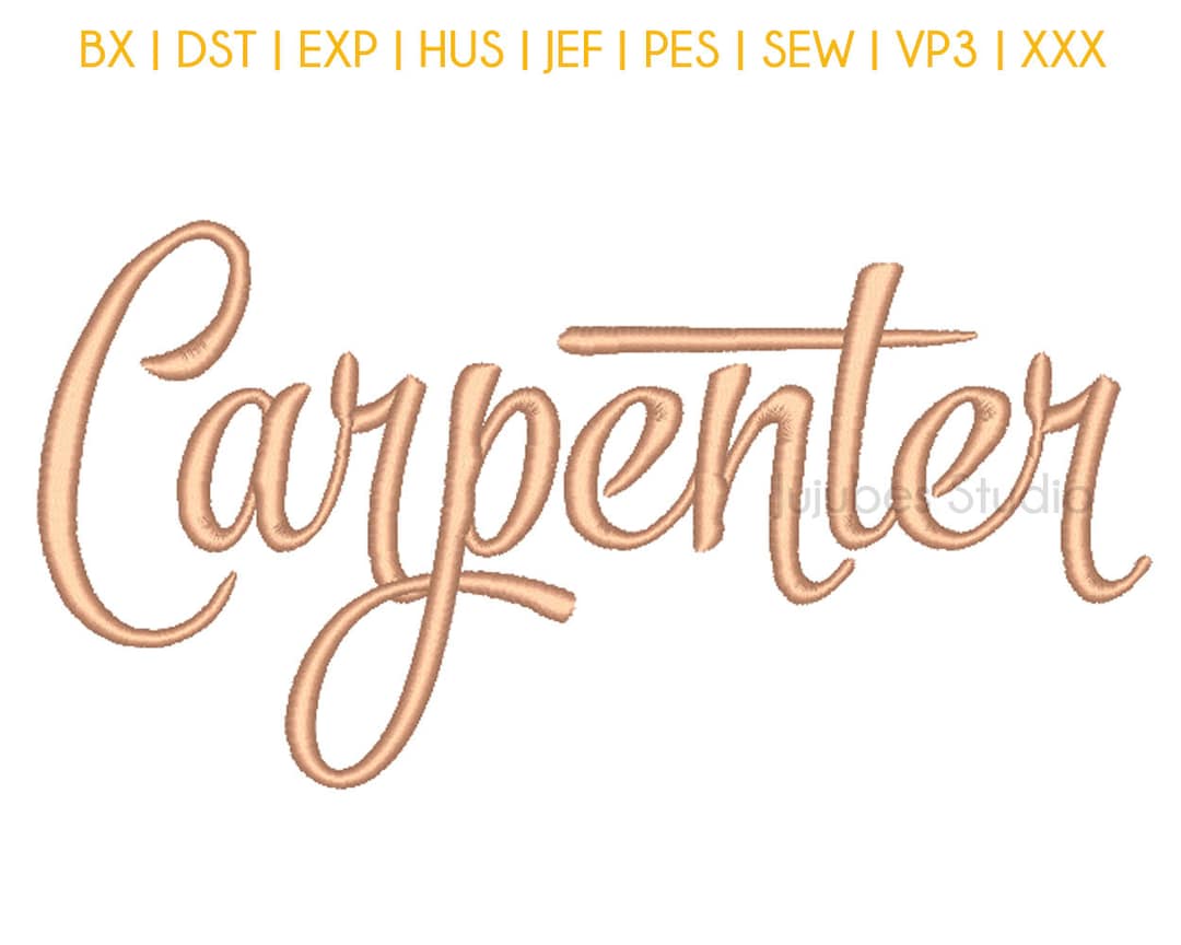5 Sizes Set 1 Carpenter Embroidery Font, Embroidery Fonts BX ...