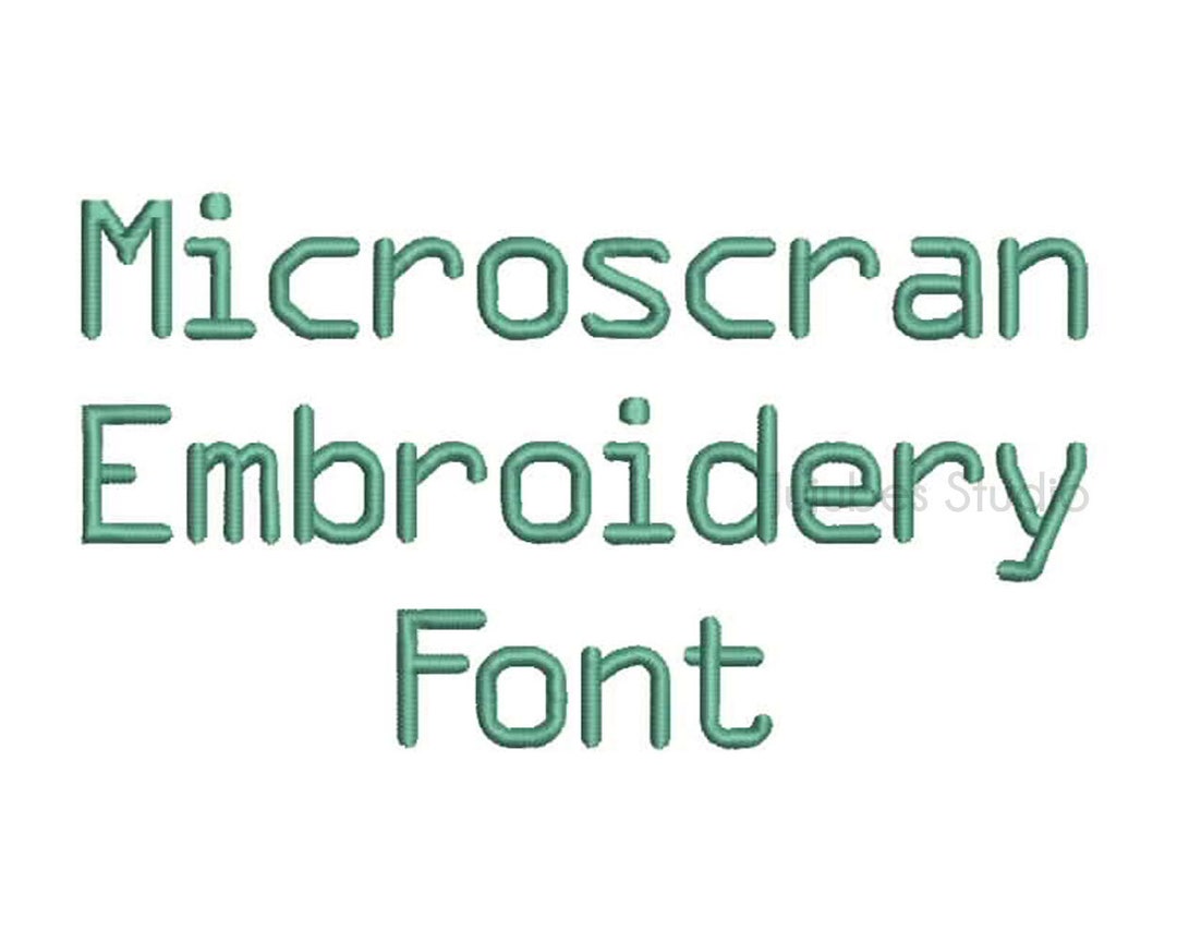 4 Sizes Microscan Embroidery Font, Embroidery Fonts BX, Embroidery ...