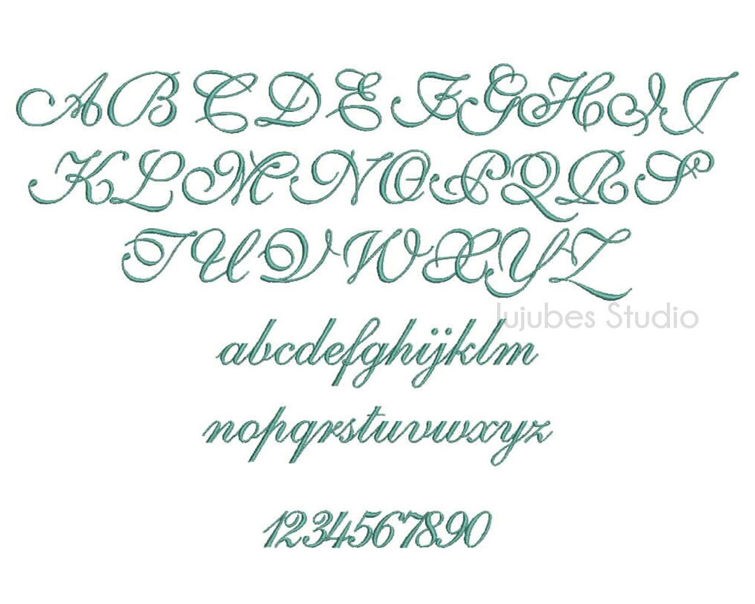 3 Sizes Script Embroidery Font, Embroidery Fonts BX, Embroidery Designs ...