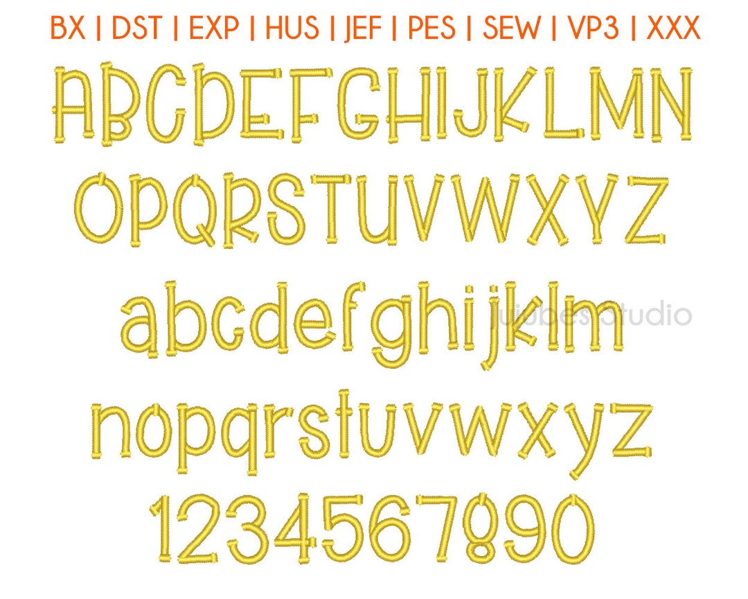 5 Sizes Kayak Embroidery Font, Embroidery Fonts BX, Embroidery Designs ...