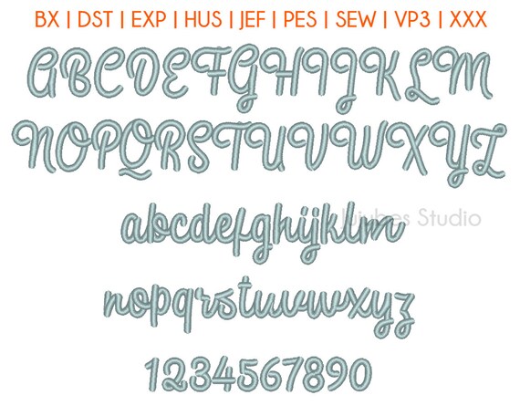 4 Sizes Sweaty Embroidery Font Embroidery Fonts BX - Etsy