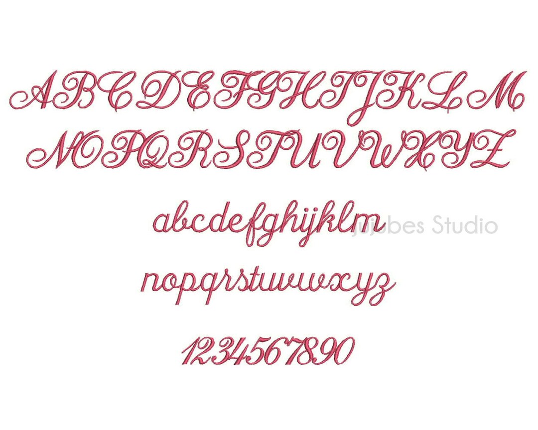 3 Sizes Script Embroidery Font, Embroidery Fonts BX, Embroidery Designs ...