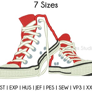 7 Sizes Converse All Star Applique Embroidery Designs, Converse ...