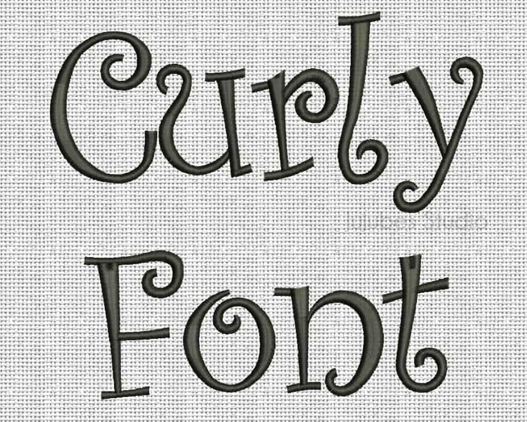 3 Sizes Curly Embroidery Font, Embroidery Fonts BX, Embroidery Designs ...