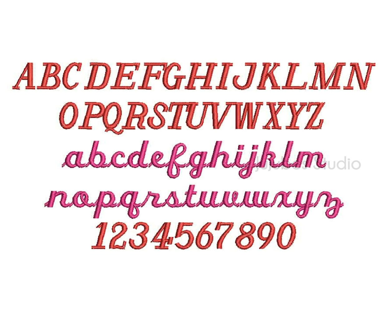 4 Sizes Italian Embroidery Font, Embroidery Fonts BX, Embroidery ...