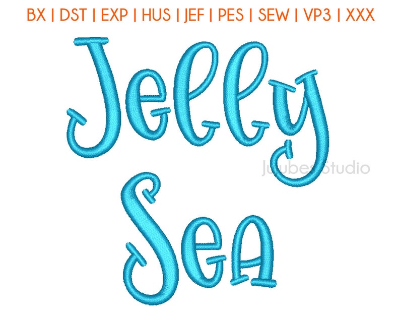 5 Sizes Jelly Sea Embroidery Font, Embroidery Fonts BX, Embroidery ...