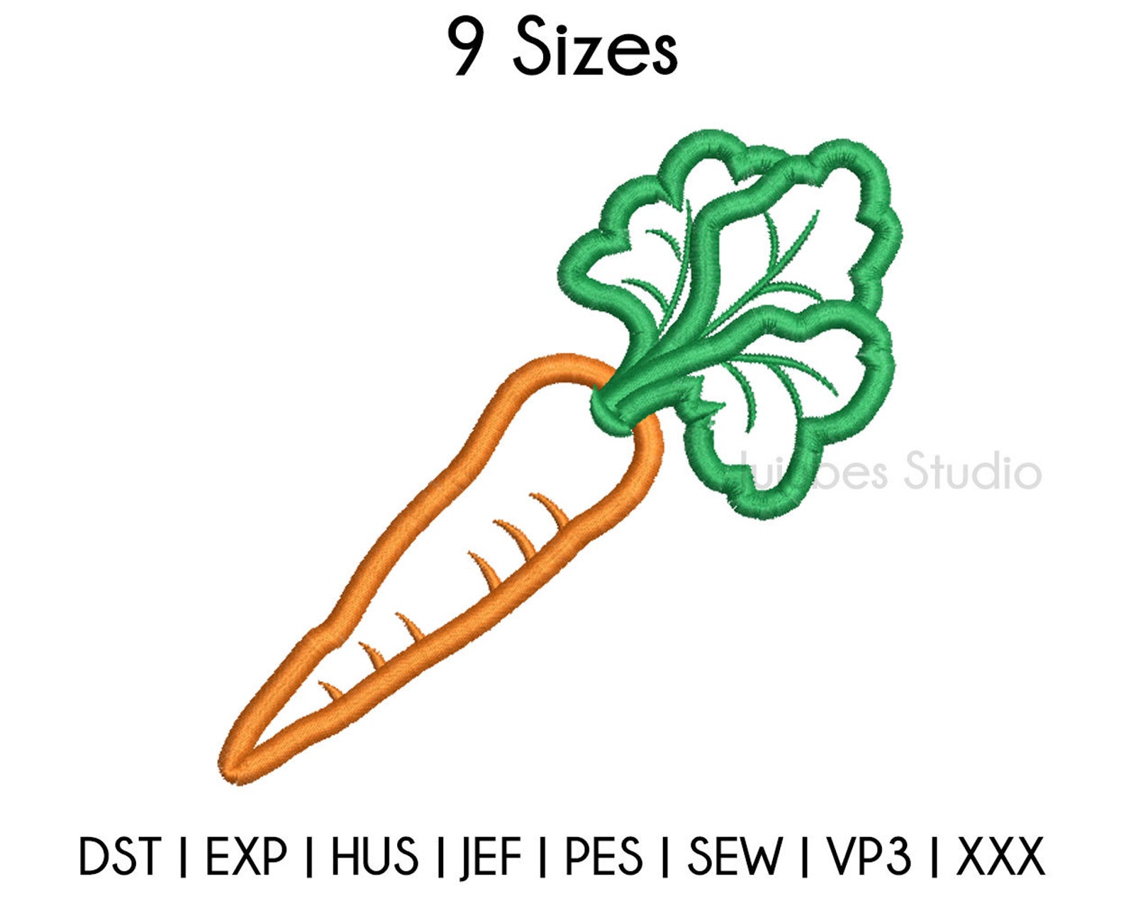 9 Sizes Carrot Applique Embroidery Designs Carrot Embroidery - Etsy