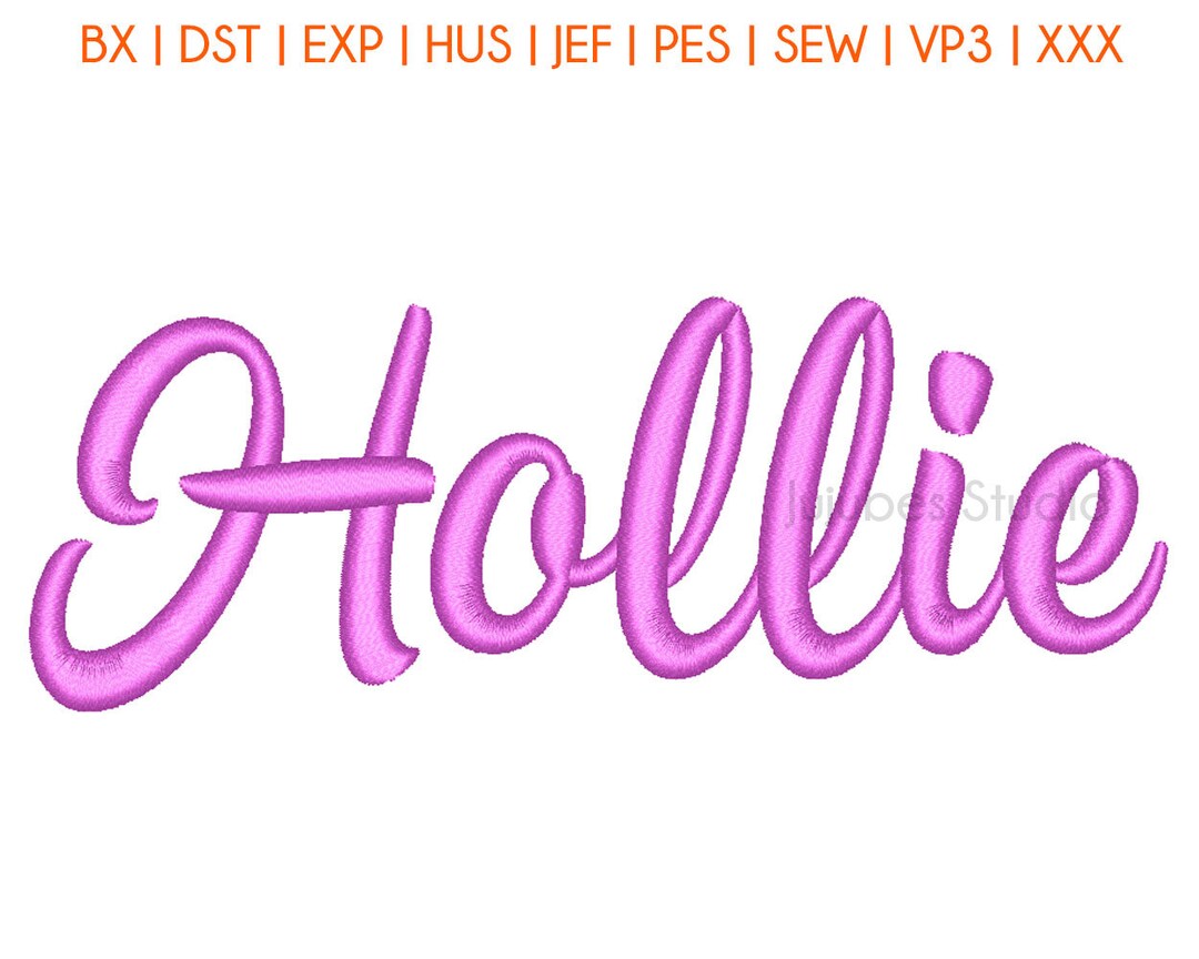4 Sizes Hollie Embroidery Font, Embroidery Fonts BX, Embroidery Designs ...