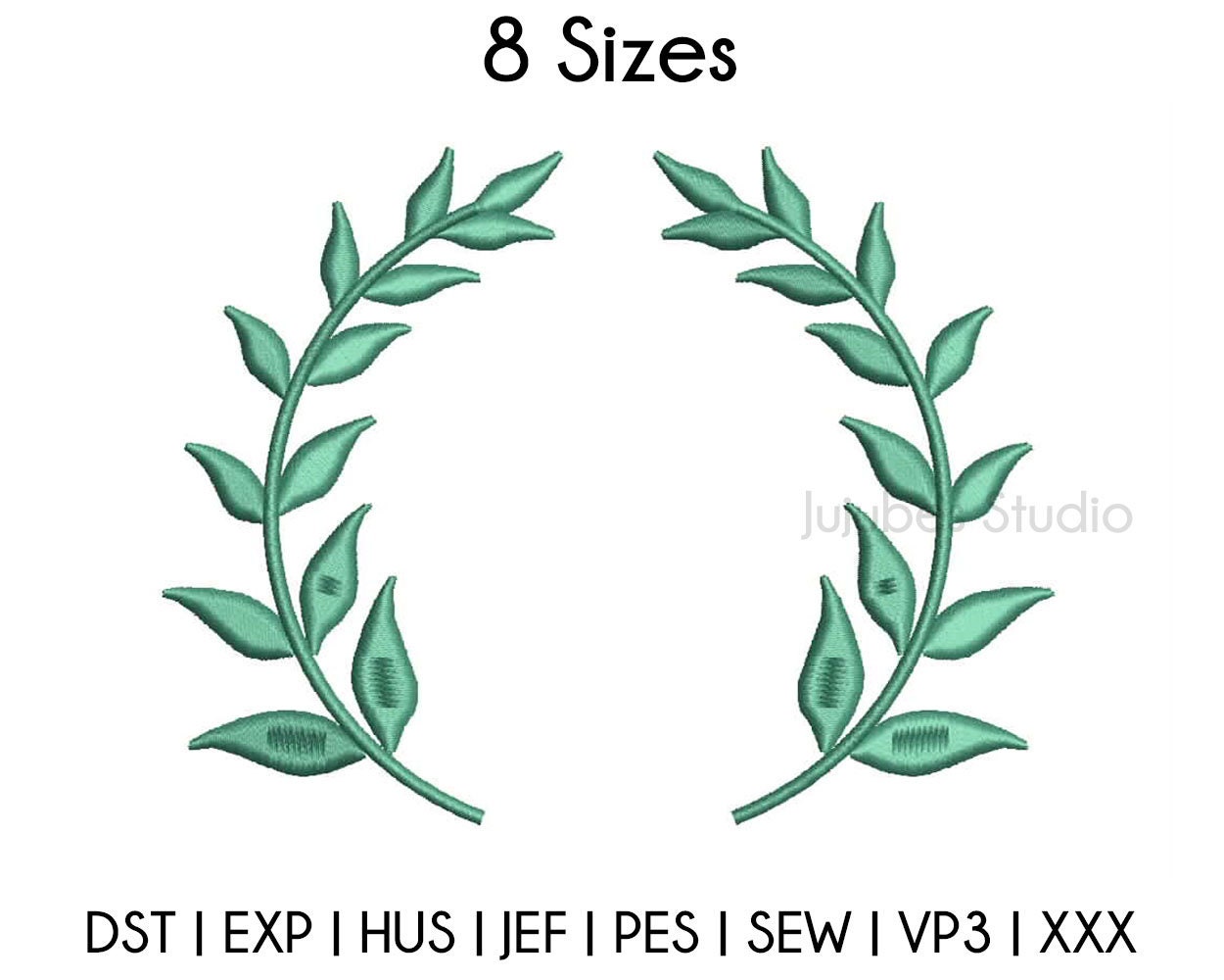 8 Sizes Leaf Monogram Border Embroidery Designs Monogram | Etsy