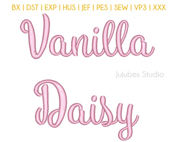 5 Sizes Set 1 Vanilla Daisy Embroidery Font Embroidery Fonts | Etsy