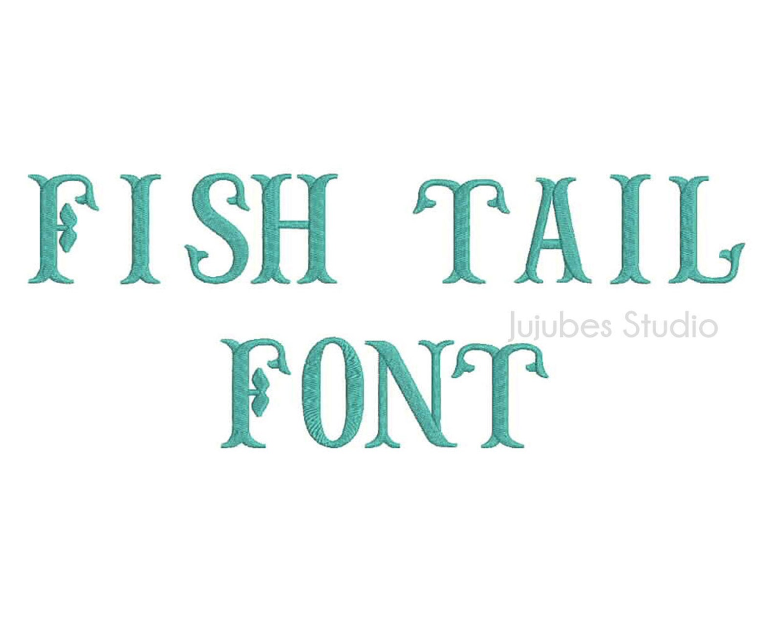 3 Sizes Fishtail Embroidery Font Embroidery Fonts BX - Etsy
