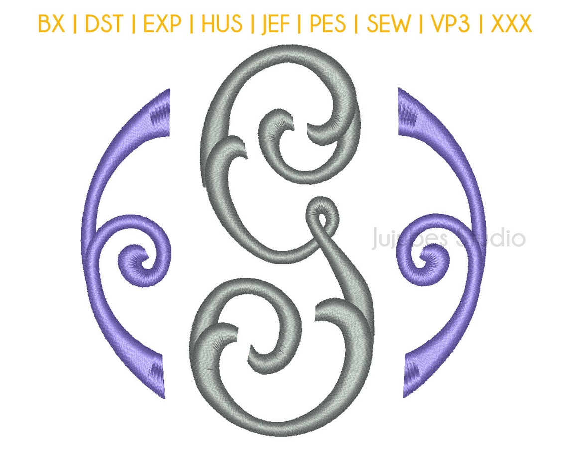 11 Sizes Initial Monogram Fonts, Embroidery Fonts BX, Embroidery ...