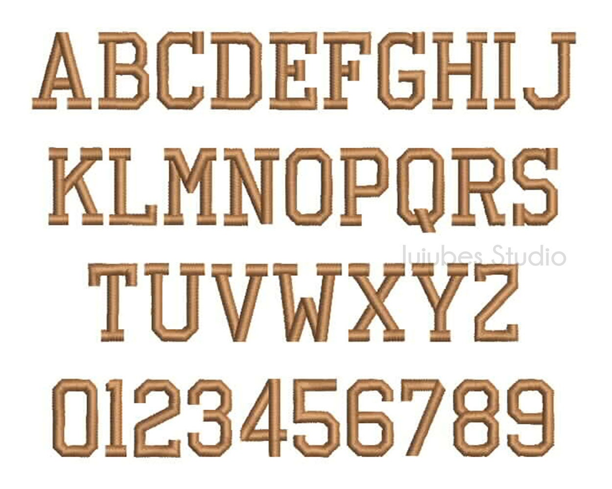 4 Sizes Athletica Embroidery Font Embroidery Fonts BX | Etsy