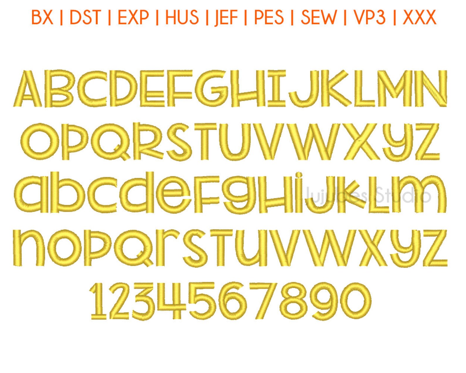 6 Sizes Pickle Embroidery Font Embroidery Fonts BX - Etsy