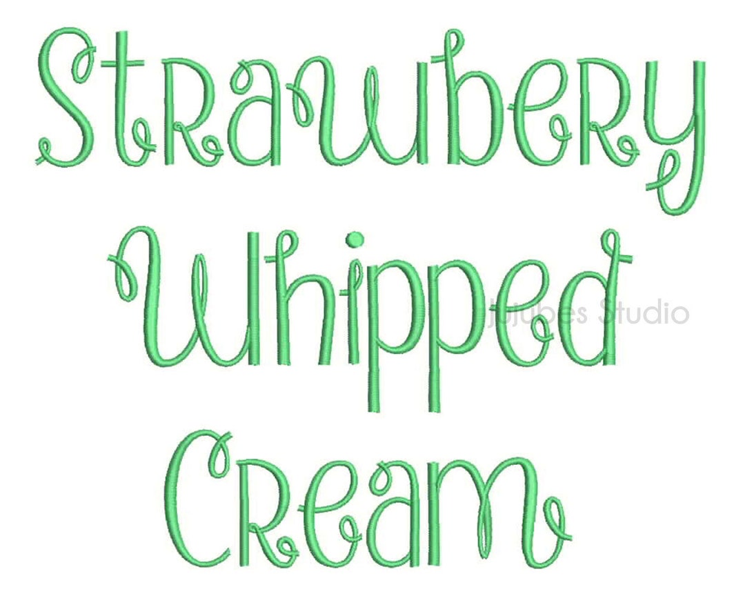 3 Sizes Strawberry Embroidery Font, Embroidery Fonts BX, Embroidery ...