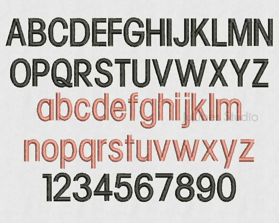 2 Sizes Mini Block Embroidery Font, Embroidery Fonts BX, Embroidery ...