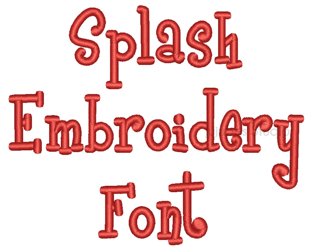 6 Sizes Splash Embroidery Font, Embroidery Fonts BX, Embroidery Designs ...