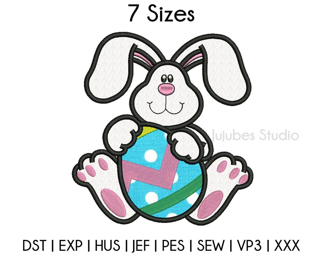 7 Sizes Benny Easter Applique Embroidery Designs, Easter Applique ...