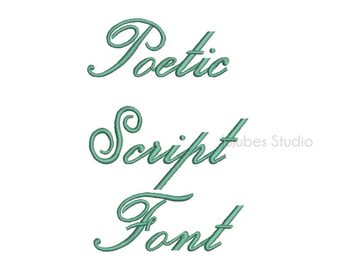 5 Sizes Poetic Embroidery Font, Embroidery Fonts BX, Embroidery Designs ...