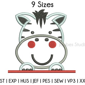 9 Sizes Zebra Applique Embroidery Designs, Zebra Embroidery Applique ...