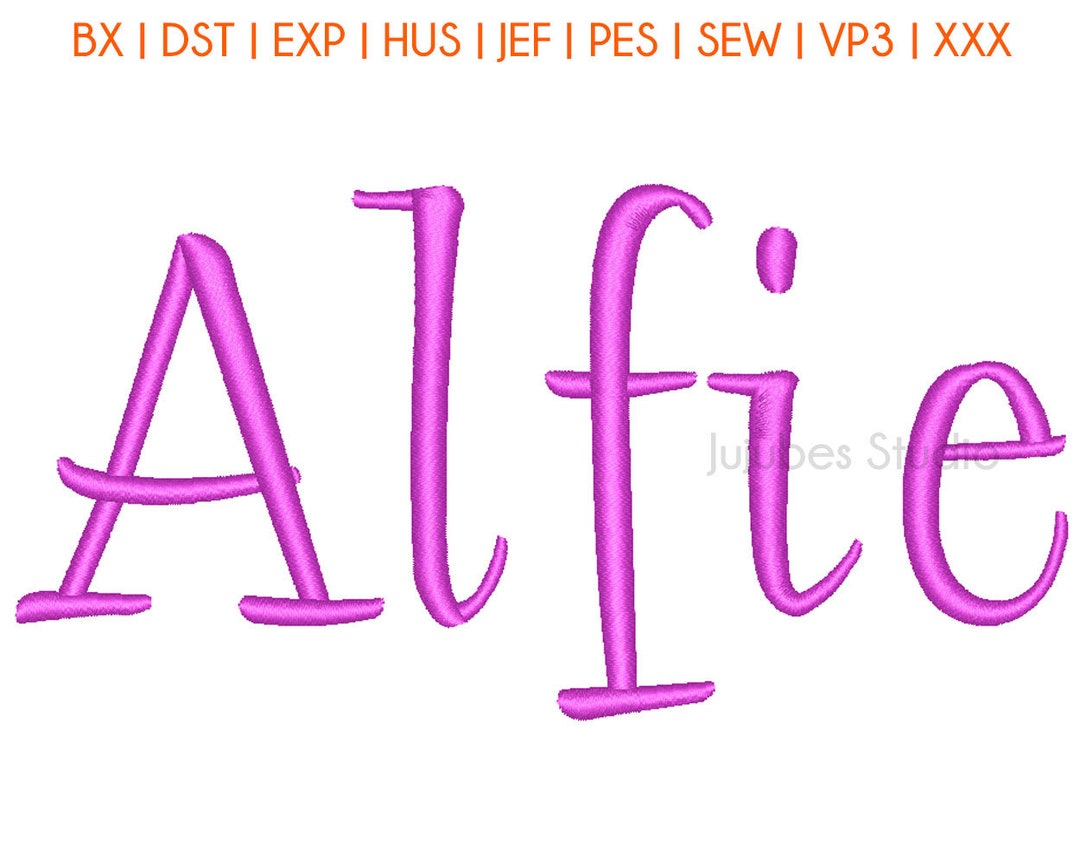 5 Sizes Alfie Embroidery Font, Embroidery Fonts BX, Embroidery Designs ...