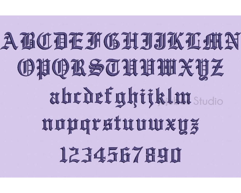 2 Sizes Old English Embroidery Font, Embroidery Fonts BX, Embroidery ...