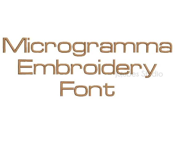 4 Sizes Microgramma Embroidery Font Embroidery Fonts BX - Etsy