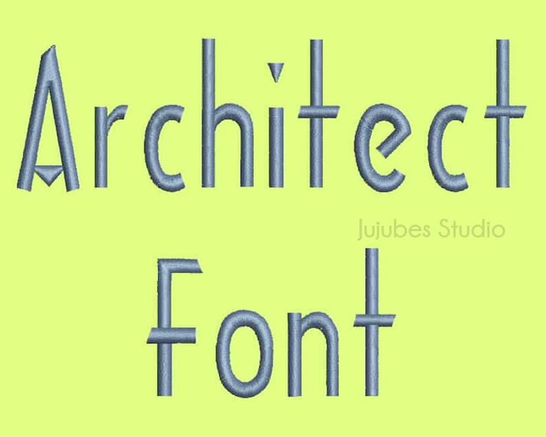 5 Sizes Architect Embroidery Font Embroidery Fonts BX - Etsy
