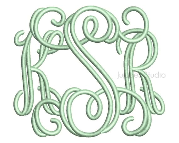 4 Sizes Interlocking Monogram Fonts Embroidery Fonts BX | Etsy
