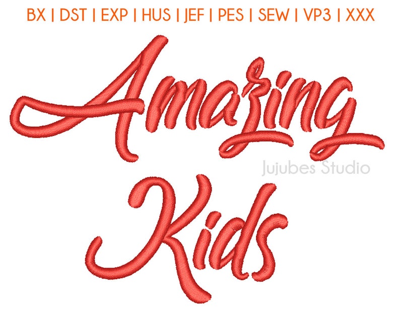 5 Sizes Kids Embroidery Font Embroidery Fonts BX Embroidery | Etsy