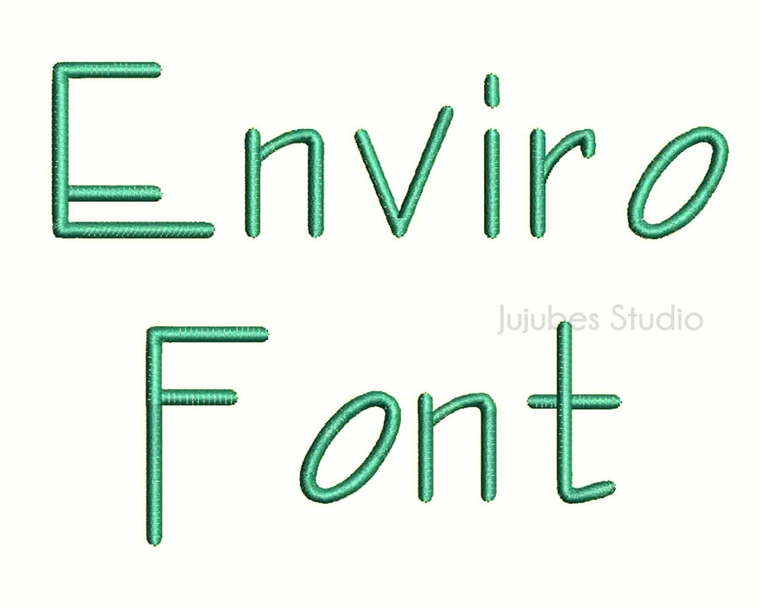 2 Sizes Enviro Embroidery Font, Embroidery Fonts BX, Embroidery Designs ...