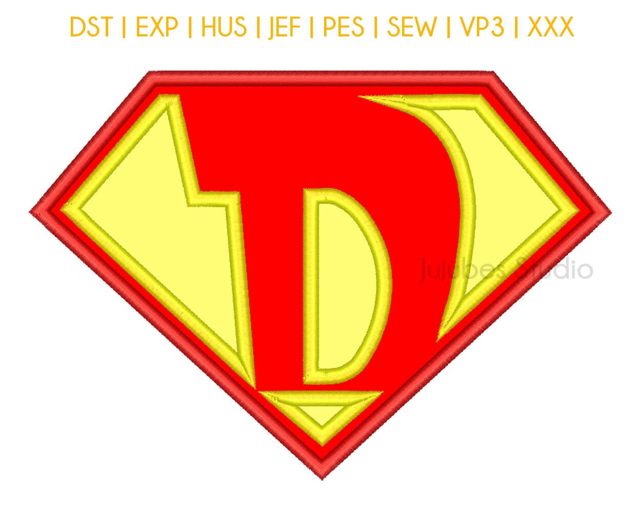7 Sizes D Superman Applique Monogram Fonts | Etsy