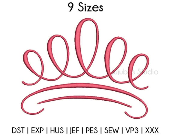 9 Sizes Crown Embroidery Designs Crown Embroidery Design | Etsy