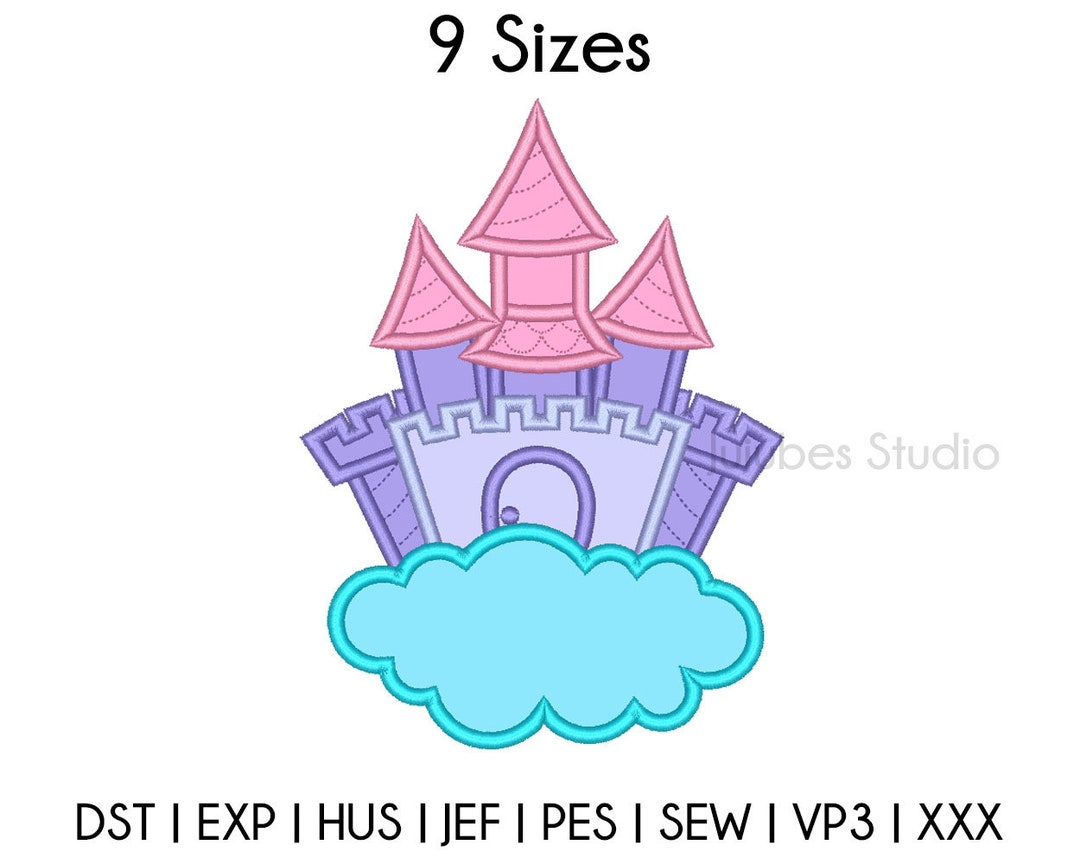 9 Sizes Castle Applique Embroidery Designs, Castle Embroidery Applique ...
