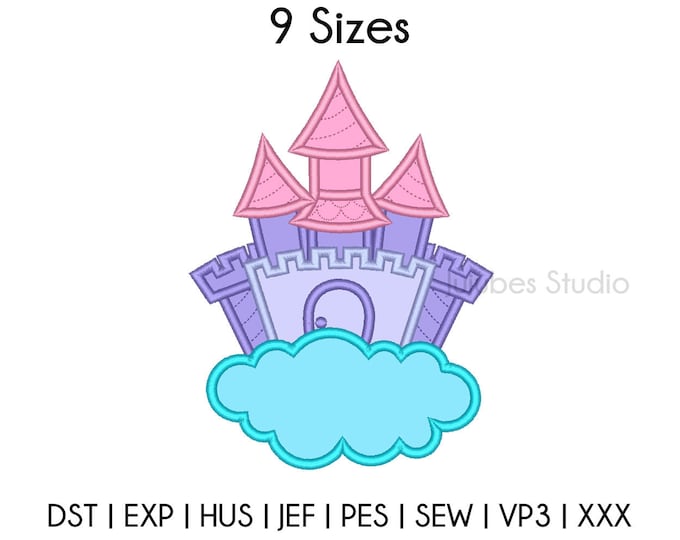 Castle Applique Design. Castle Embroidery Design. Embroidery Applique ...