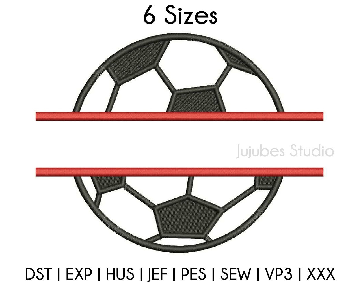 6 Sizes Split Soccer Monogram Applique Embroidery Designs, Soccer ...