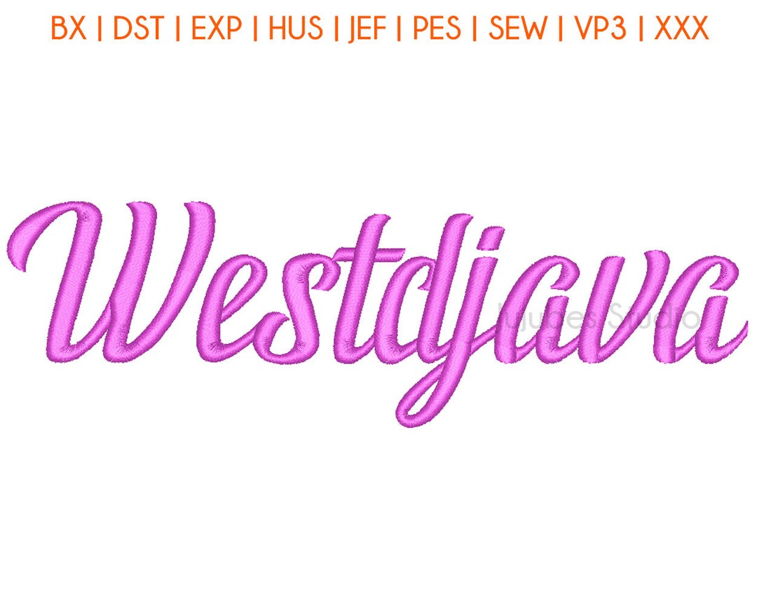 5 Sizes Set 1 Westdjava Embroidery Font, Embroidery Fonts BX ...