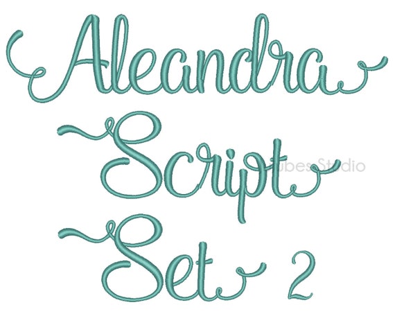 5 Sizes Set 2 Aleandra Embroidery Font Embroidery Fonts BX | Etsy