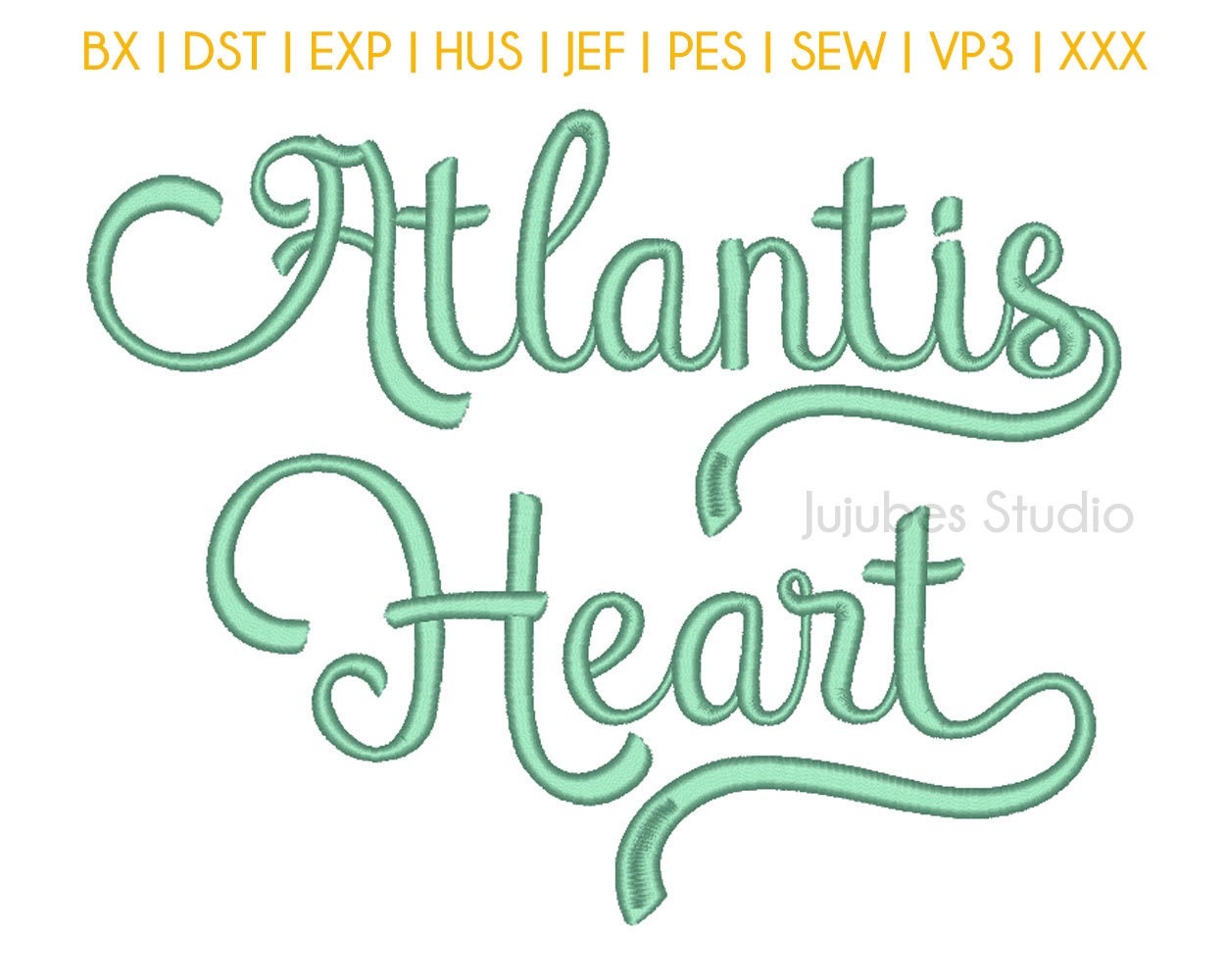 5 Sizes Set 3 Atlantis Embroidery Font Embroidery Fonts BX | Etsy