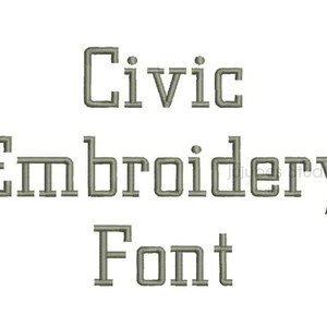 4 Sizes Civic Embroidery Font, Embroidery Fonts BX, Embroidery Designs ...