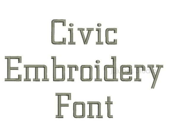 4 Sizes Civic Embroidery Font Embroidery Fonts BX Embroidery | Etsy