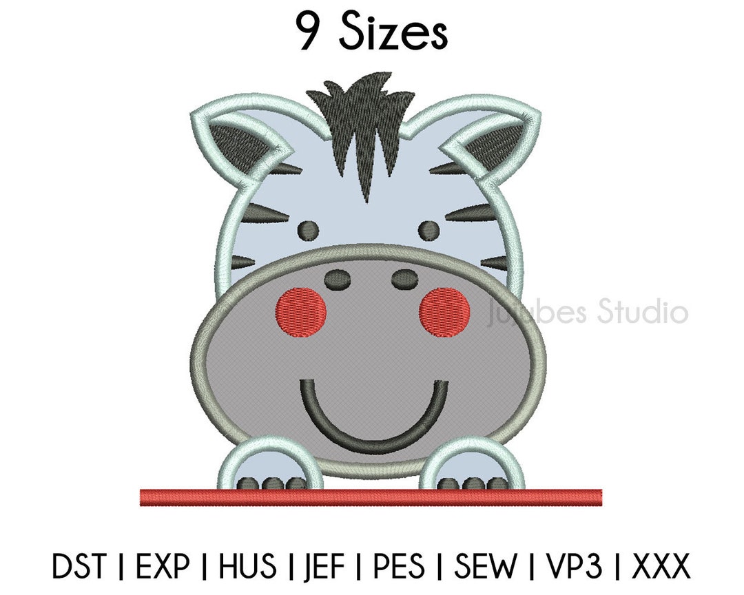 9 Sizes Zebra Applique Embroidery Designs, Zebra Embroidery Applique ...