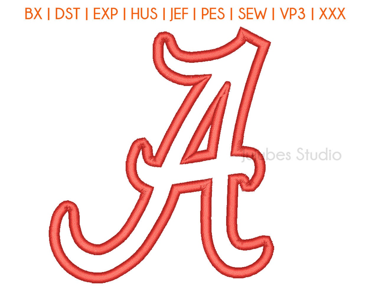 6 Sizes Alabama Applique Font, Embroidery Fonts BX, Embroidery Designs ...