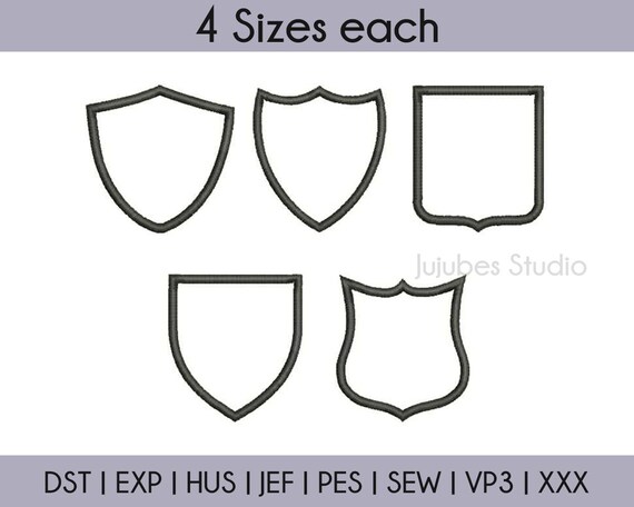 4 Sizes Set 2 Chests Border Frame Applique Embroidery Designs | Etsy