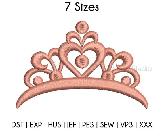 7 Sizes Princess Crown Embroidery Designs Crown Embroidery | Etsy