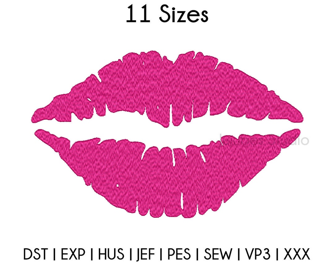 11 Sizes Lips Stamp Embroidery Designs, Lips Embroidery Design, Machine ...